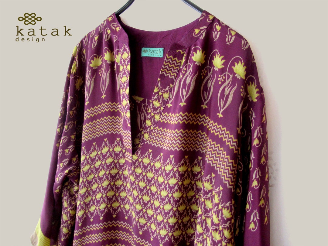 Indian Silk Tunic, Silk Tunic Women, Tunic Tops for Women, Colorful ...