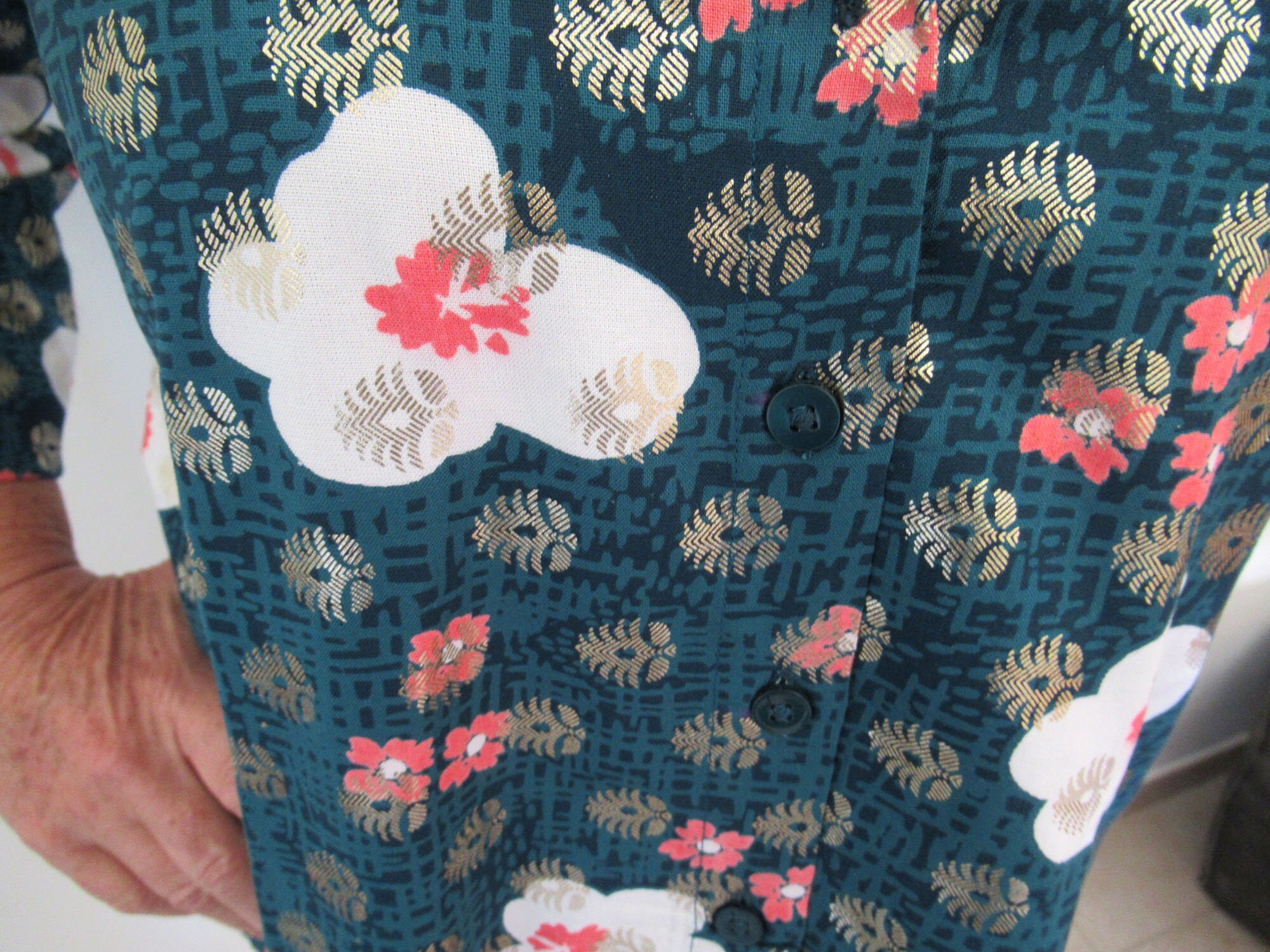 Cotton Blouse Women, Japanese Print Blouse for Women, 3/4 Sleeves and ...