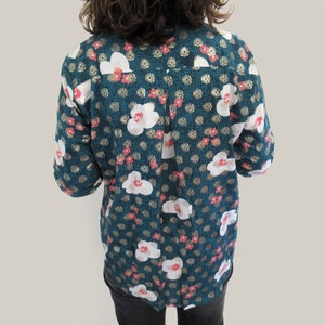 Cotton Blouse Women, Japanese Print Blouse for Women, 3/4 Sleeves and ...