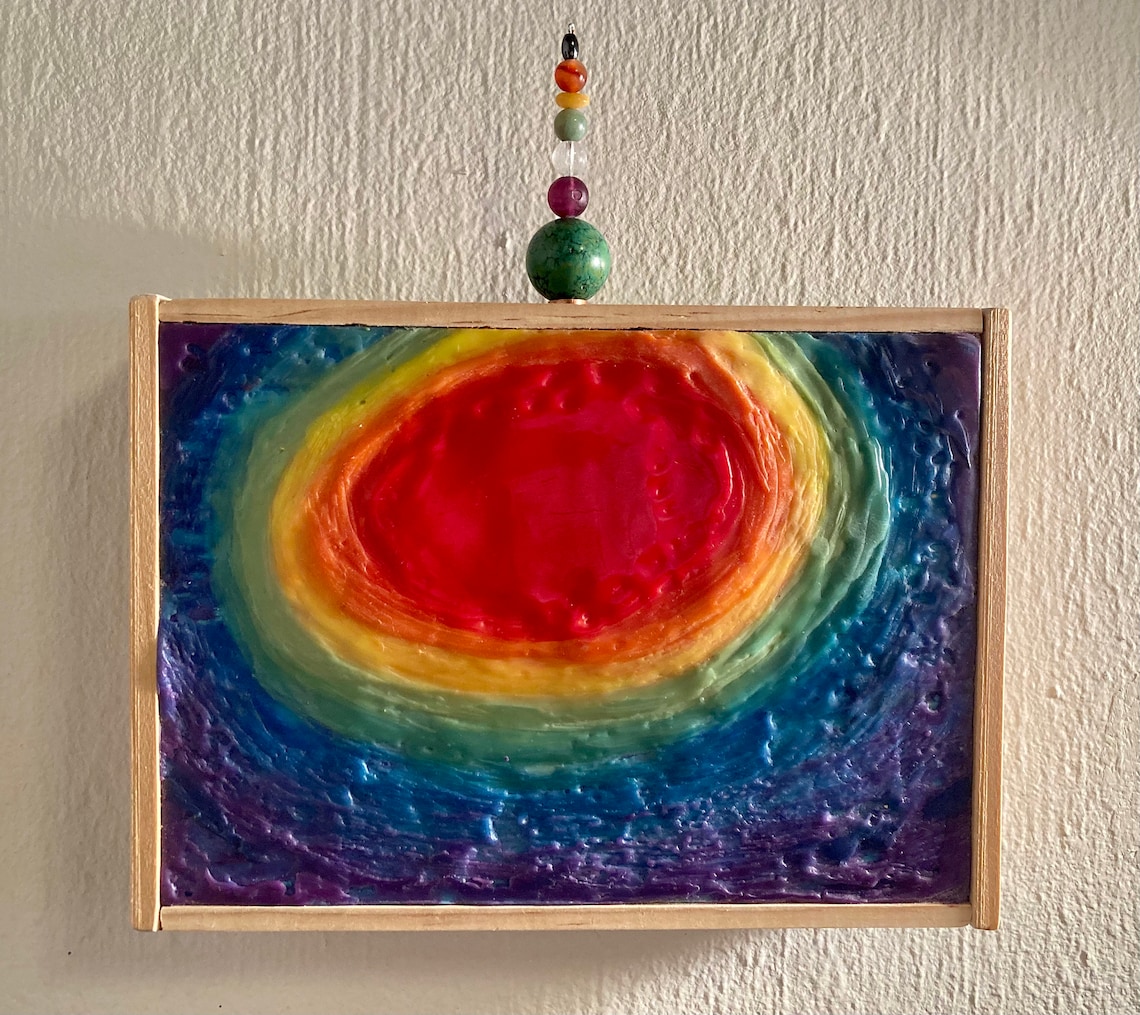 Levity in Unity Encaustic Painting on Wood Board With Gem-art - Etsy