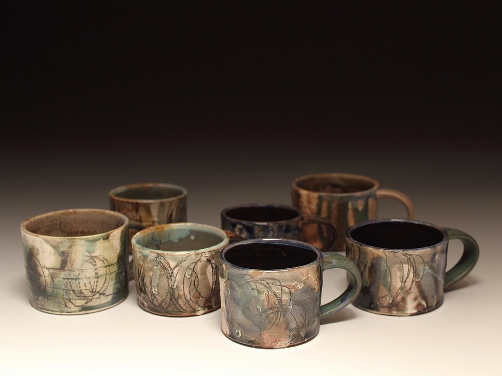 Pair of Stoneware Espresso Cups - Etsy