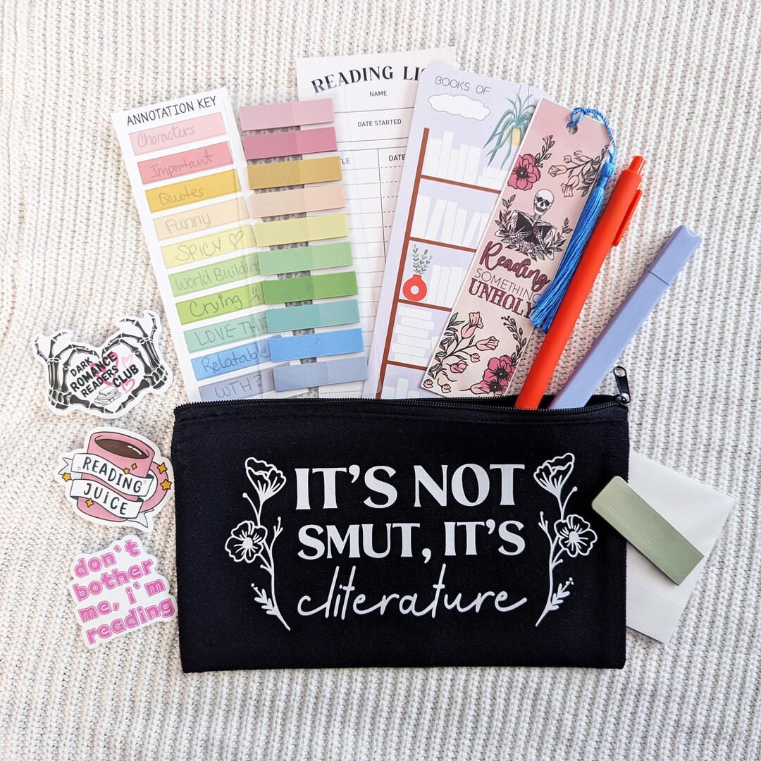 Book Annotation Kit for Book Lovers Funny Not Smut Cliterature Bag ...