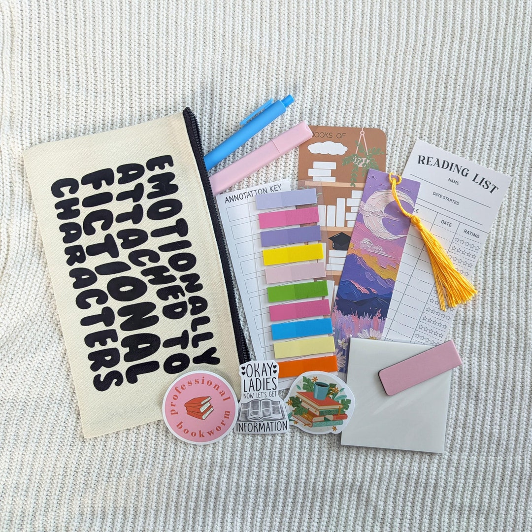 Book Annotation Kit for Book Lovers Funny Emotionally Attached Bag ...