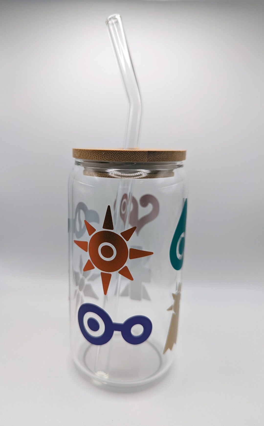 Digimon Crest Glass Cup Nerdy TCG Anime Gift Anime Iced Coffee Glass ...