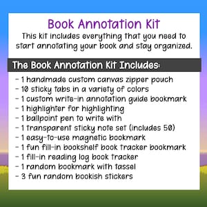 Book Annotation Kit for Book Lovers Annotation Supply Kit for Book ...