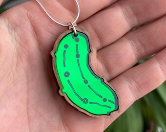 Whimsical Cucumber Necklace Funny Vegan Gift Cute Pickle - Etsy