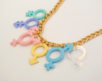 Gender Symbol Necklace LGBTQ Equality Pride Statement | Etsy UK