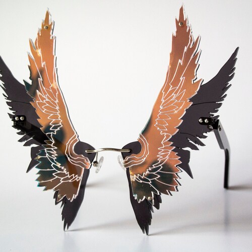Dark Angel Wings Glasses Etsy