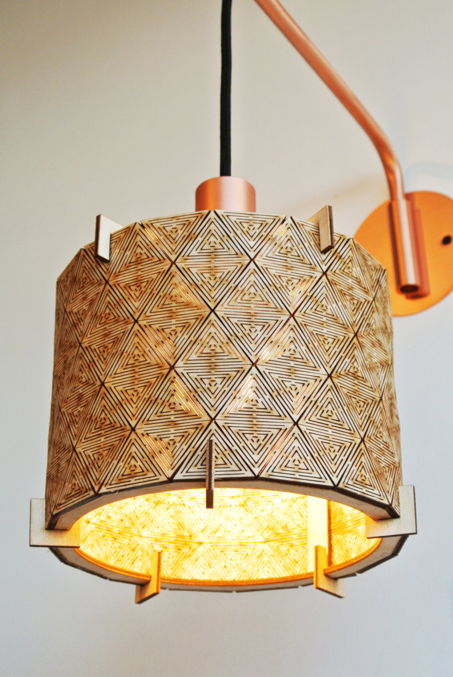 Wooden Lampshade - Geometric - Laser Cut Wood Lamp Shade - Plywood ...