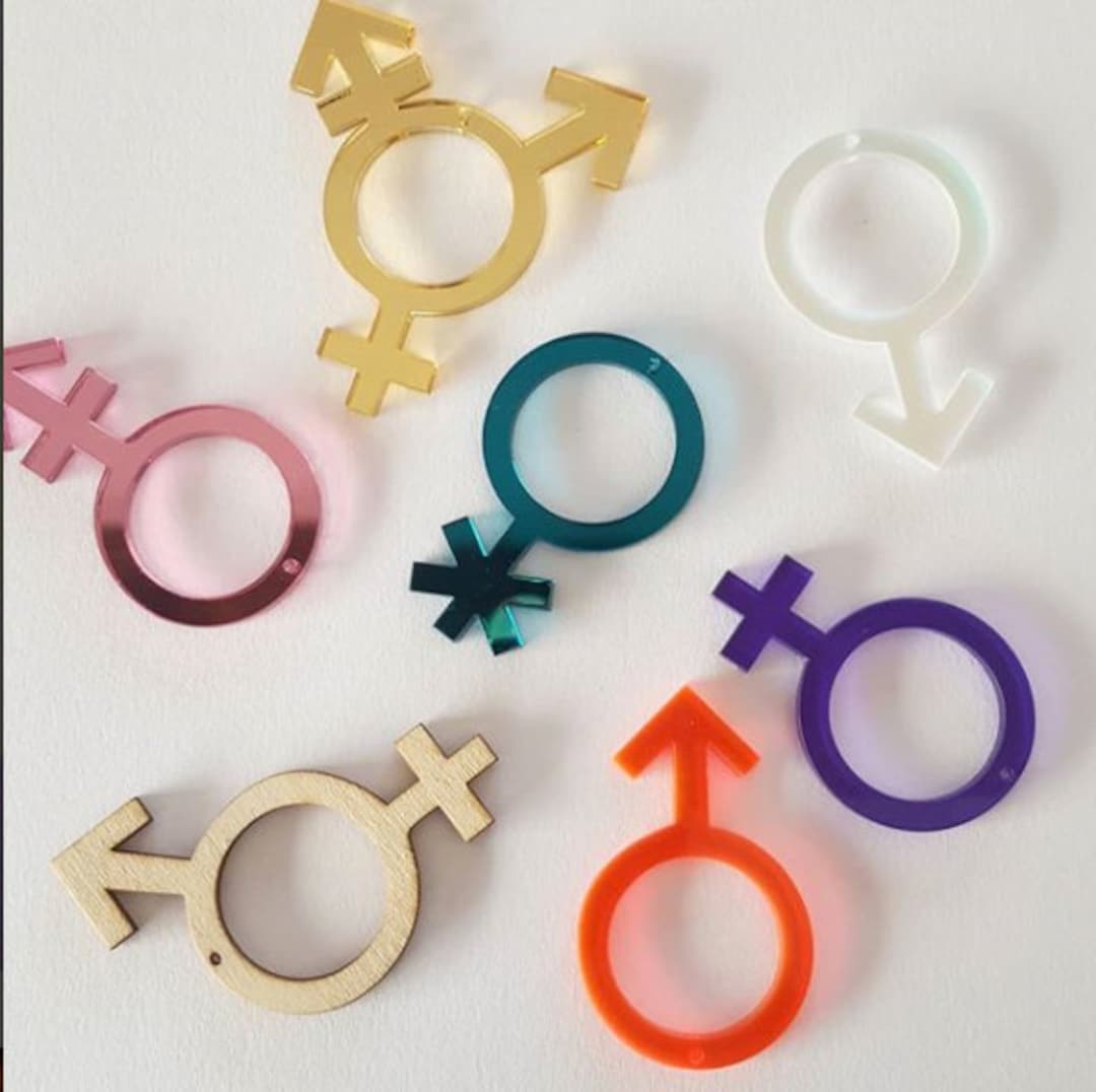 All Gender Symbol Earrings - Etsy UK
