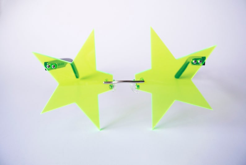 Neon Pointed Star Glasses - Etsy