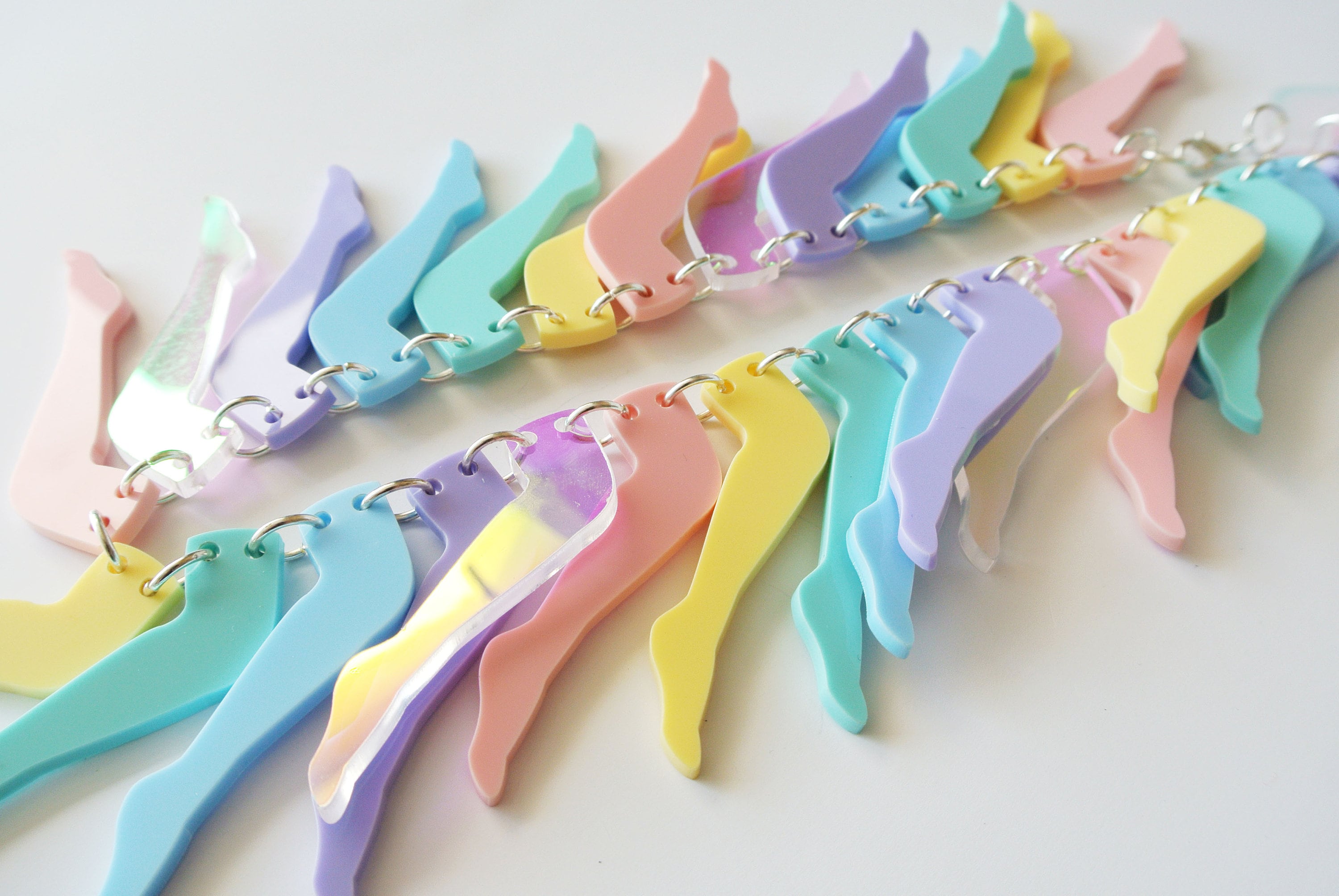 Pastel Legs Collar Necklace Can Can Necklace Rainbow Legs | Etsy