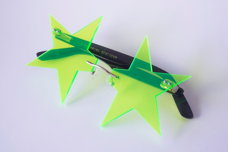 Neon Pointed Star Glasses - Etsy