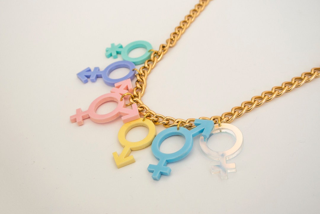 Gender Symbol Cascade Necklace - Etsy