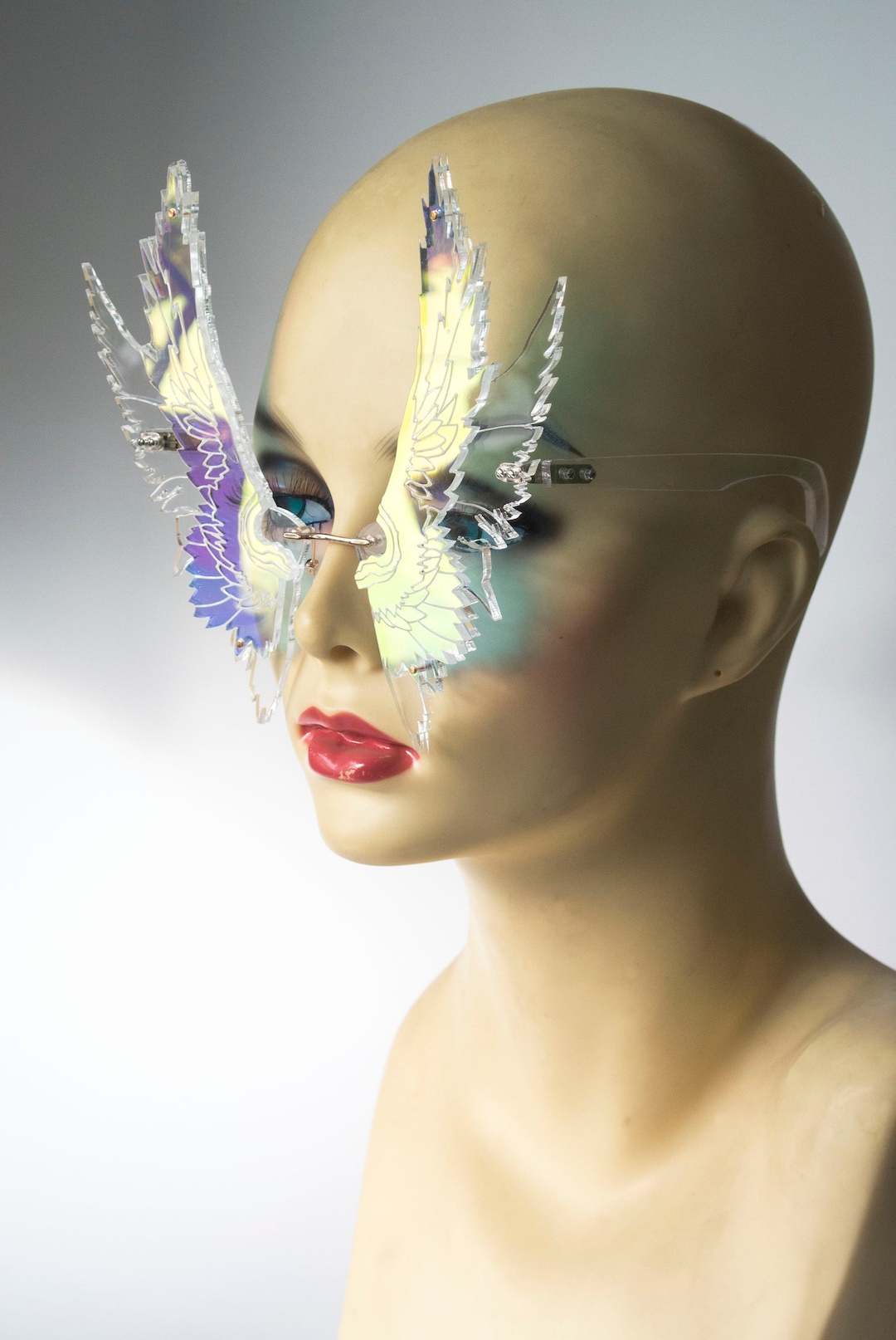 Iridescent Angel Wing Glasses Etsy