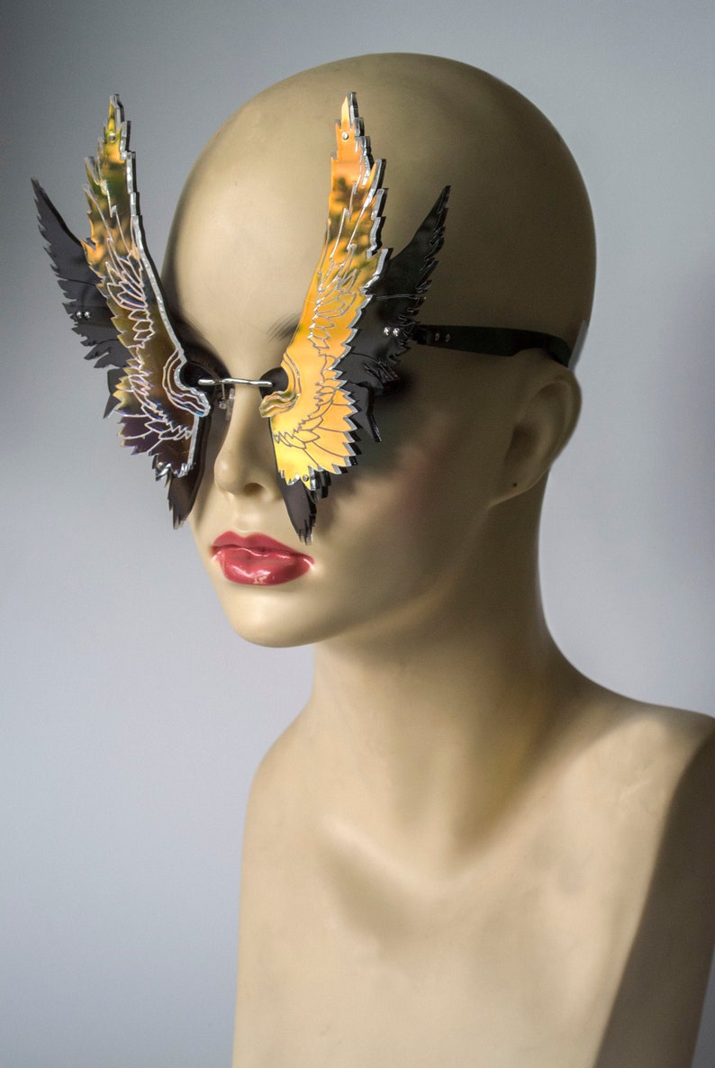 Iridescent Angel Wing Glasses - Etsy