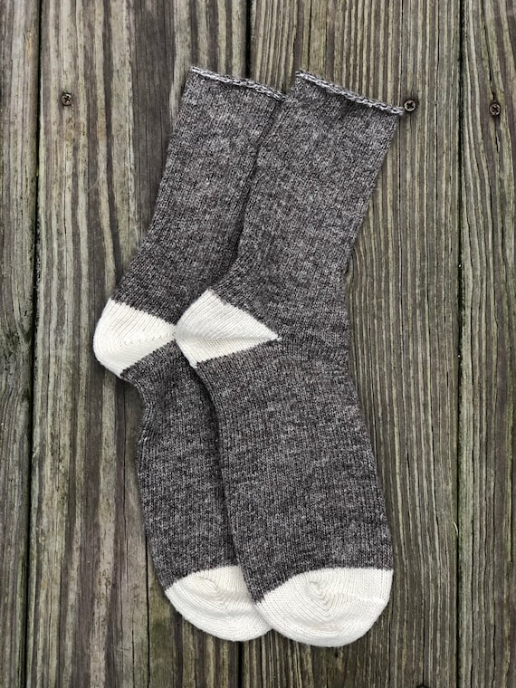 Traditional Farmer's Socks // 100% Natural Wool // Unisex | Etsy