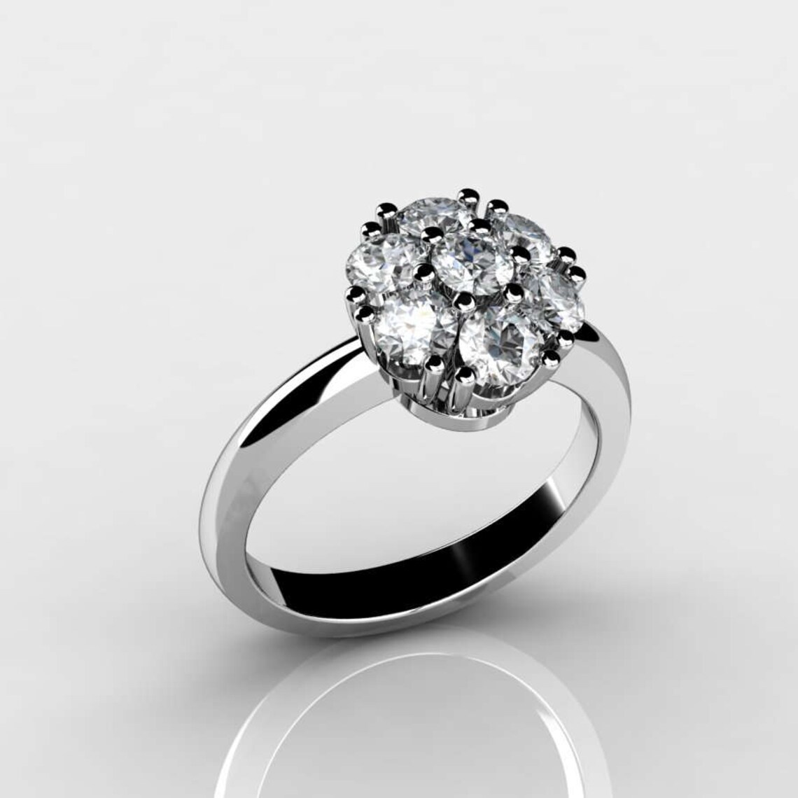 Platinum-950 Classic Engagement or Wedding Ring With Diamond Item RFW ...