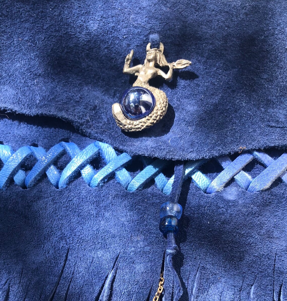 Handmade Blue Suede “mermaid” Purse - Etsy