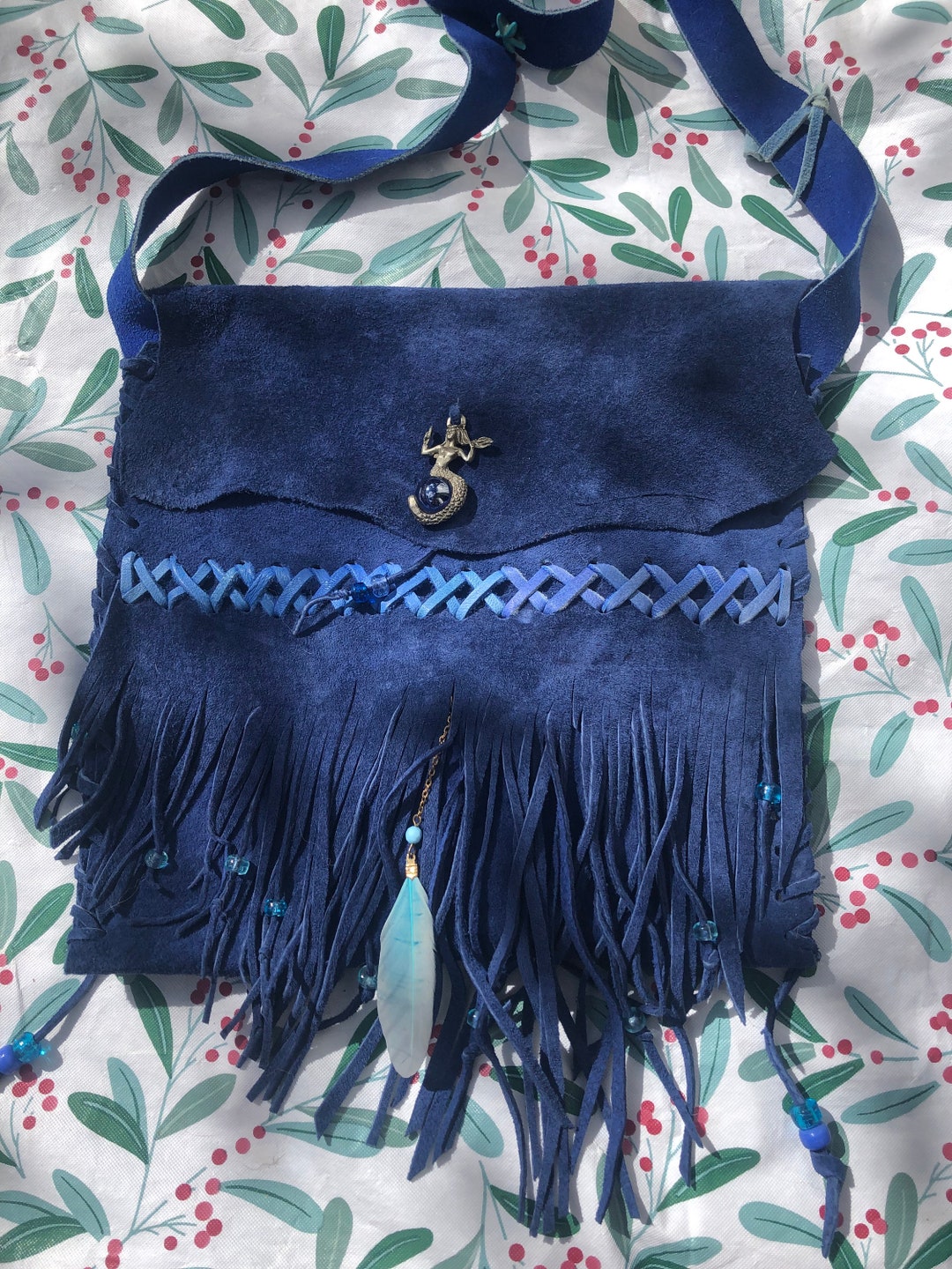 Handmade Blue Suede “mermaid” Purse - Etsy