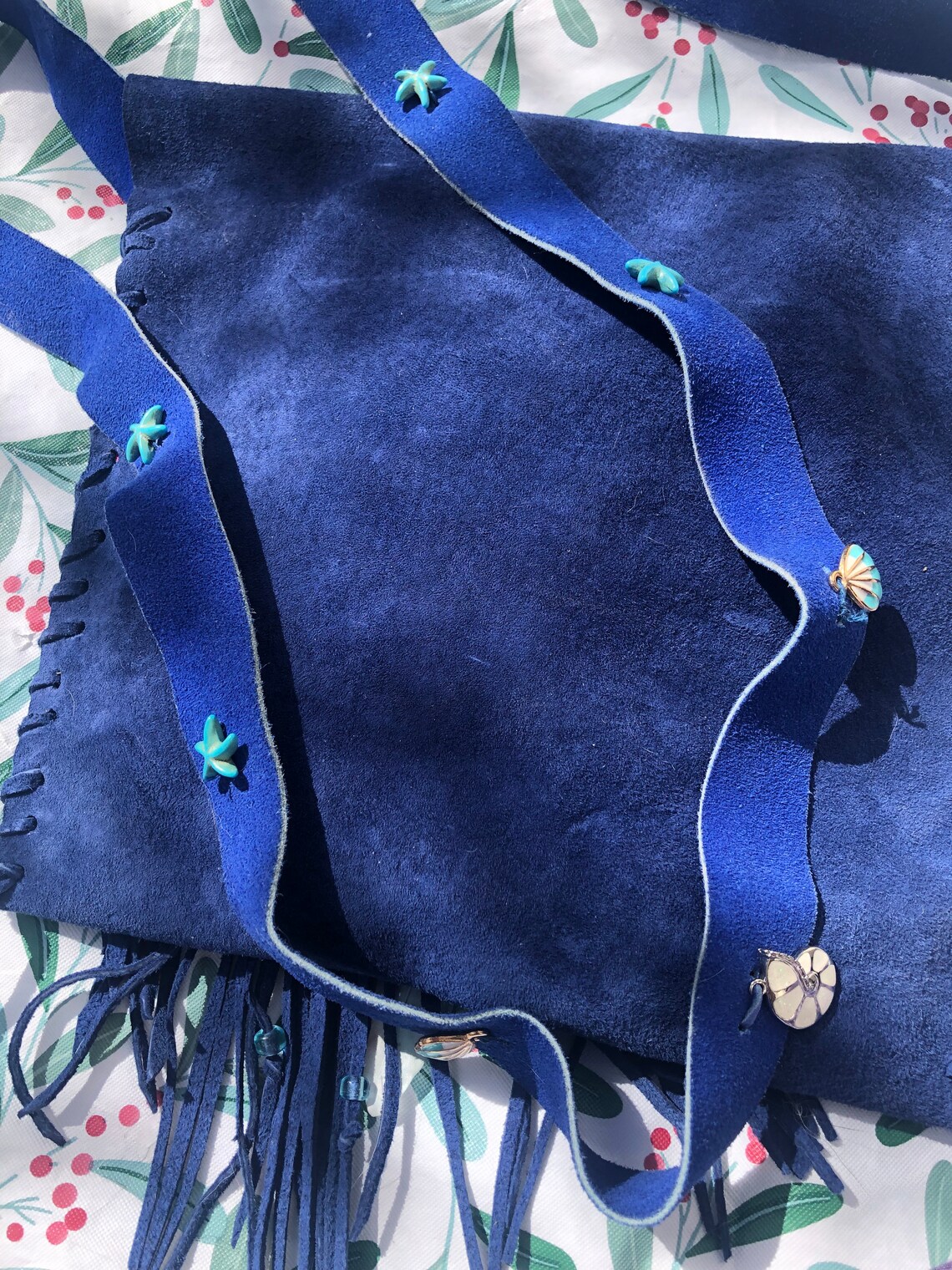 Handmade Blue Suede “mermaid” Purse - Etsy