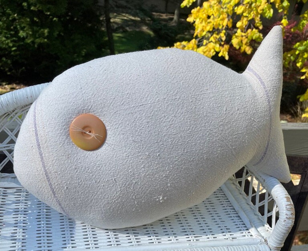 A Vintage Grain Sack Style Fish - Etsy