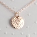 Small Rose Gold Hammered Disc Necklace - Layering Necklace - Etsy