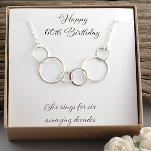 BRACELET - 60th Birthday Gift, Six Rings for 6 Amazing Decades ...