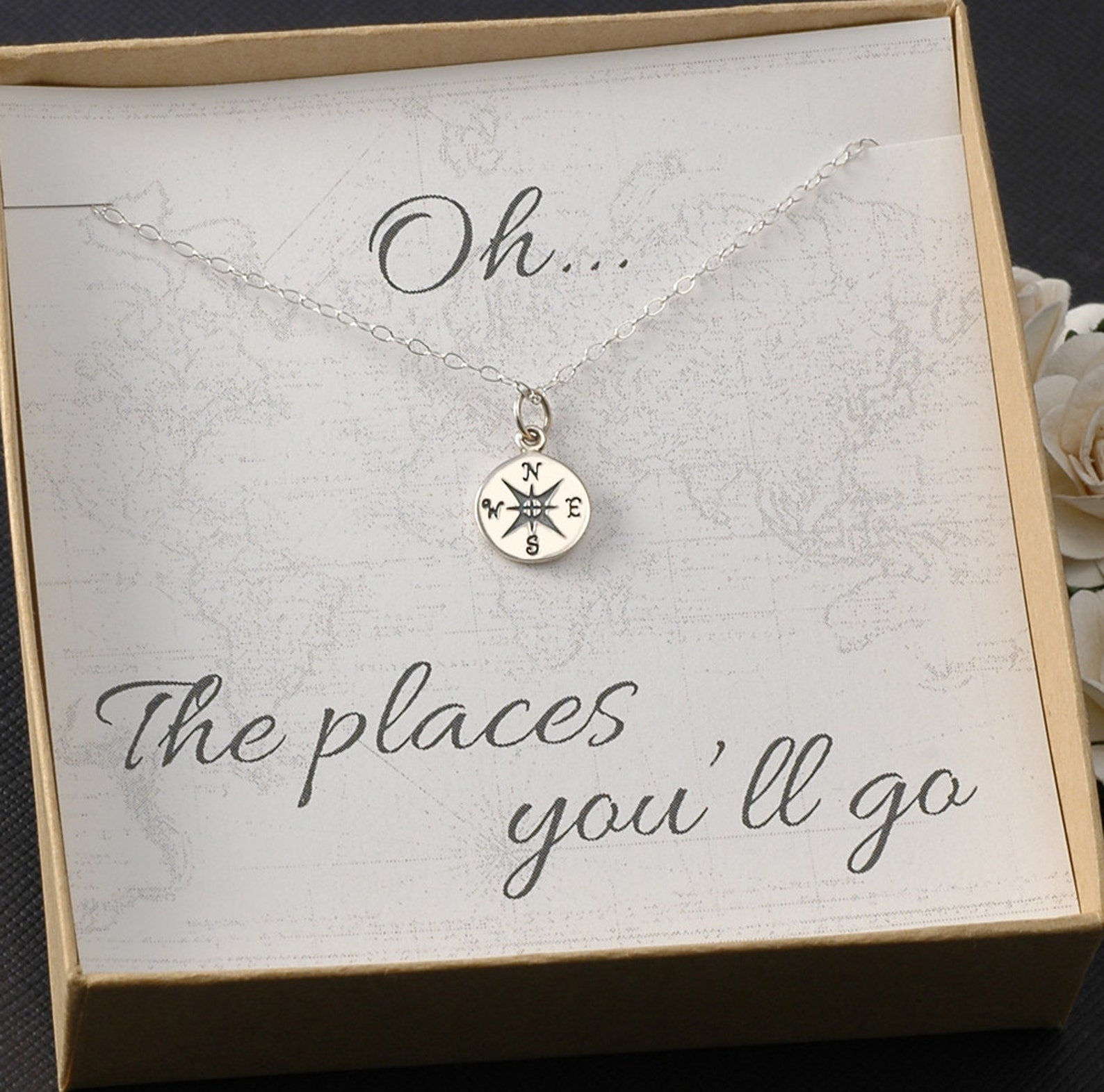 Compass Necklace - New Job - Graduation - Travel - College Gift ...