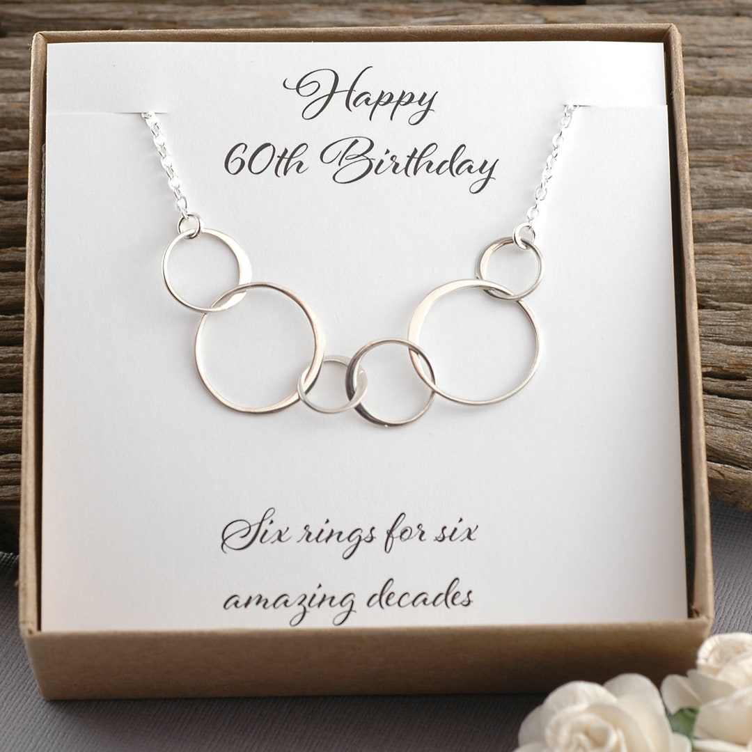 60th Birthday Gift, Six Rings for 6 Amazing Decades, Sterling Silver ...