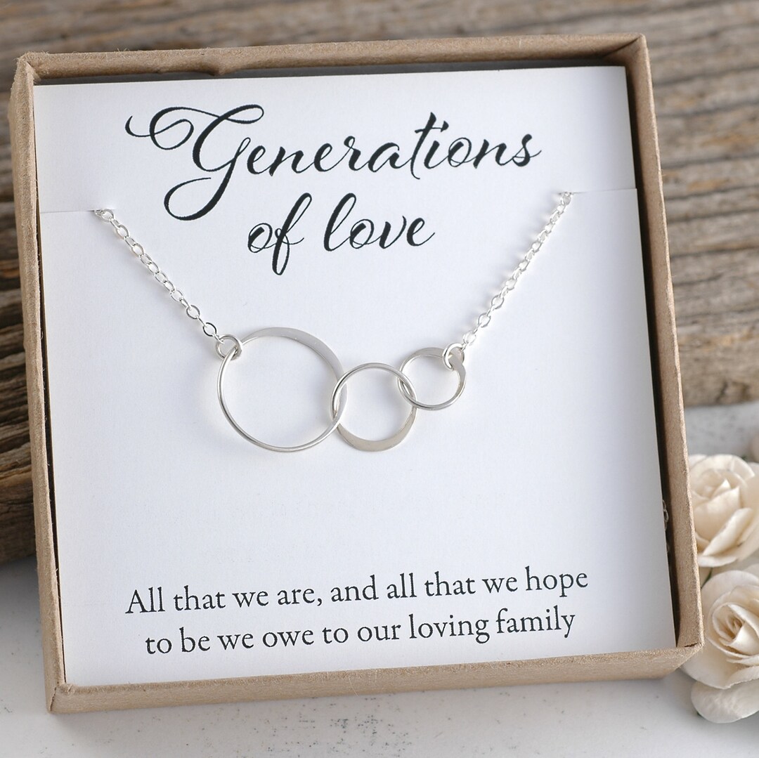 Generations Necklace, Sterling Silver Necklace, Grandmother, Mother ...