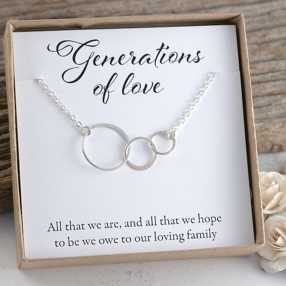 Generations Necklace Sterling Silver Necklace Grandmother - Etsy