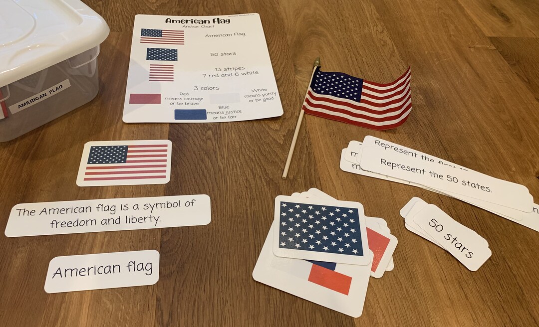 American Flag Learning Box/kit - Etsy