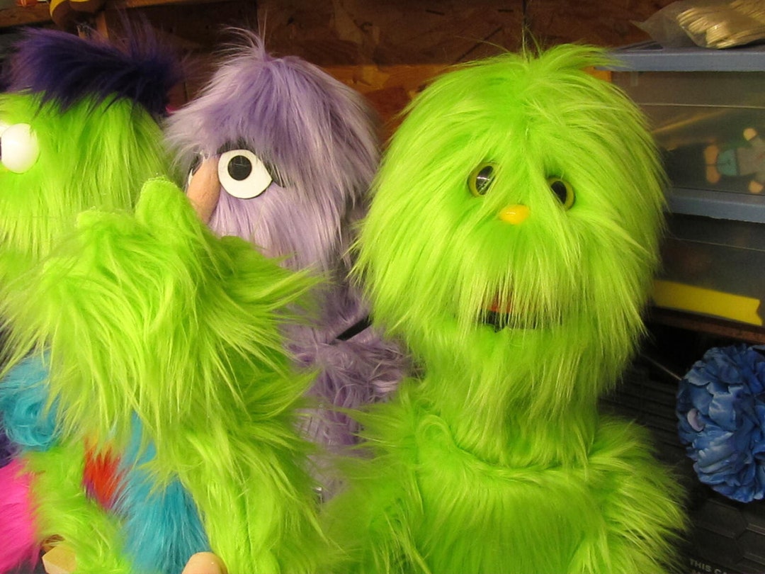 Bright Green Monster Puppet - Etsy