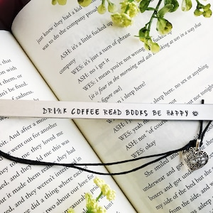 Coffee Bookmark: Drink Coffee Read Books, Aluminum Bookworm Gift - Etsy