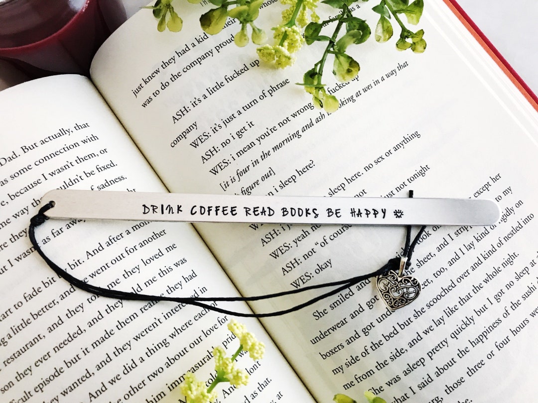 Coffee Bookmark: Drink Coffee Read Books, Aluminum Bookworm Gift - Etsy