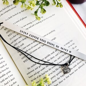 Coffee Bookmark: Drink Coffee Read Books, Aluminum Bookworm Gift - Etsy
