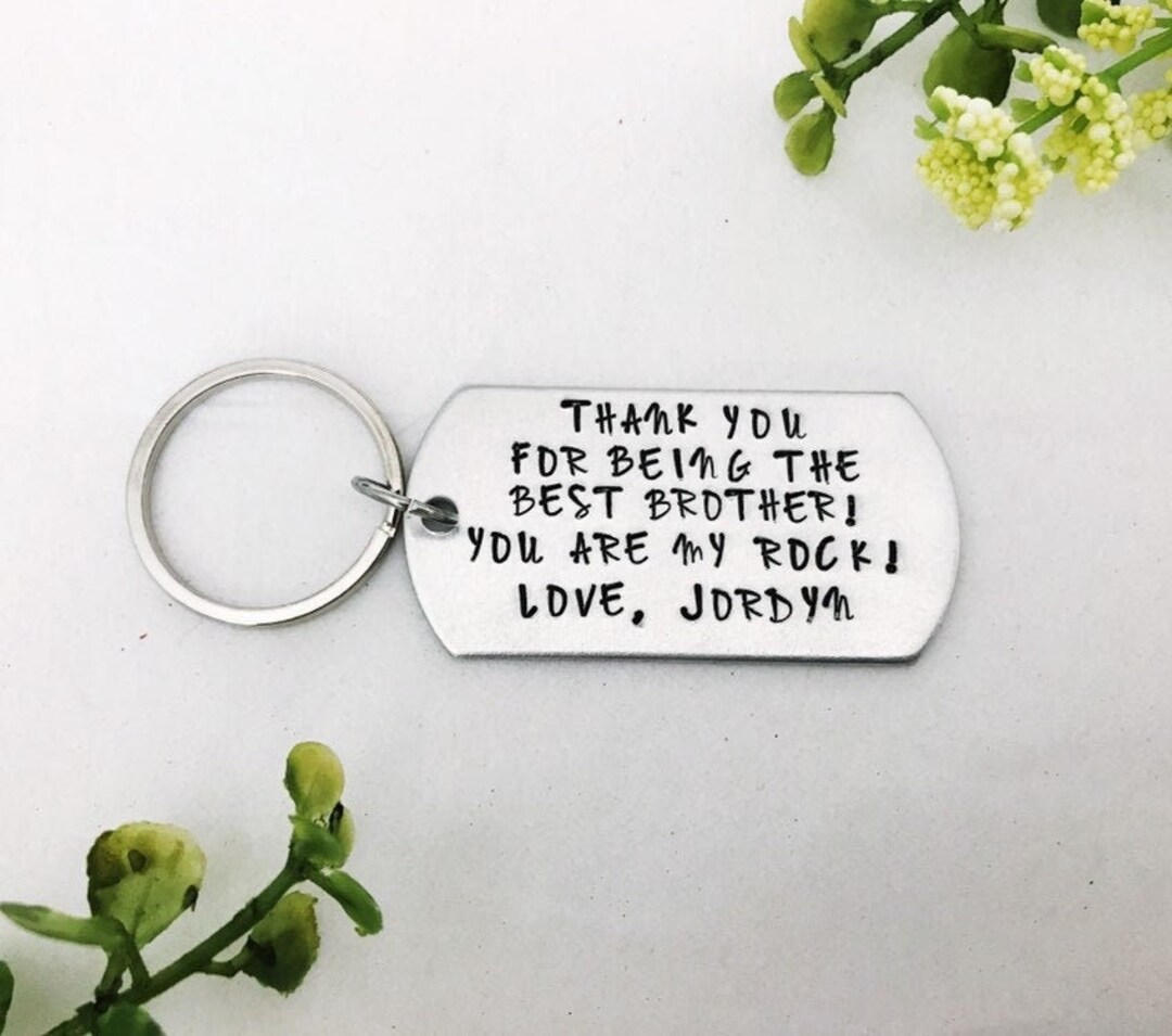 Brother Gift From Sister Custom Keychain, Brother of the Bride Gift ...