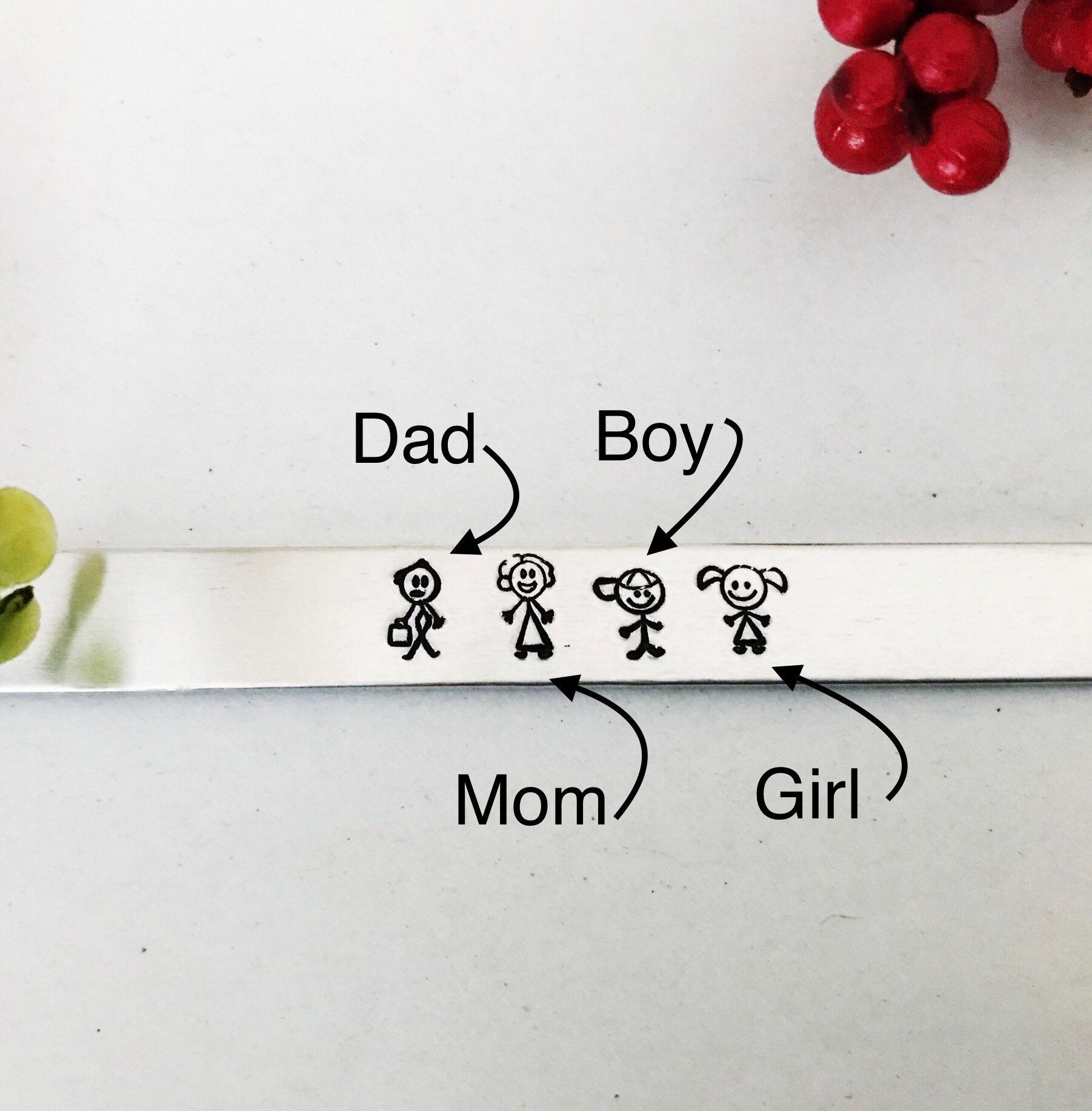 Personalized Stick Figure Family Bookmark Custom Family Tree | Etsy