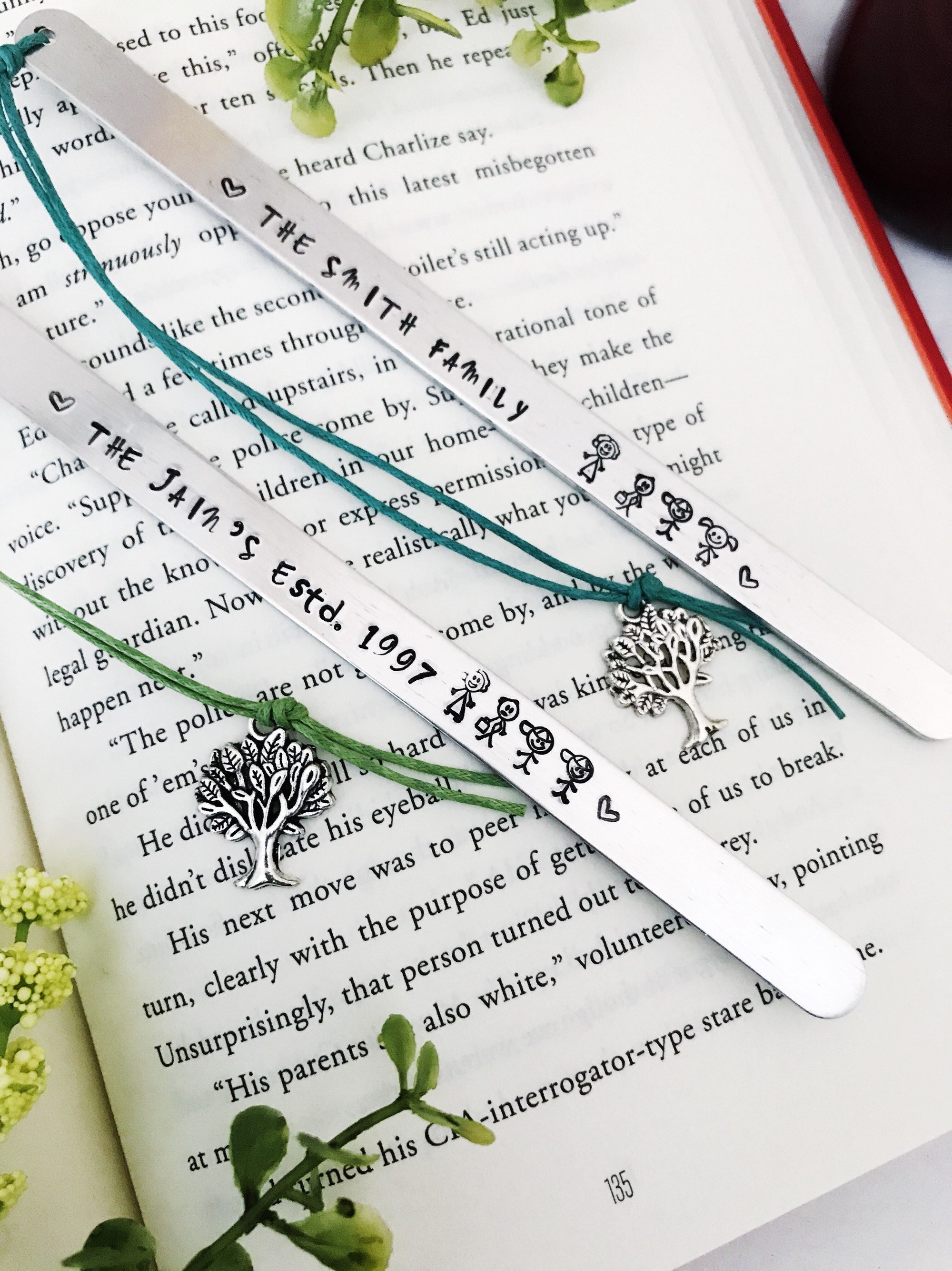 Personalized Stick Figure Family Bookmark Custom Family Tree | Etsy