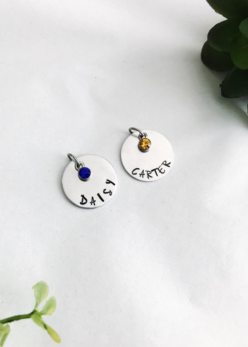 Personalized Name Charm Birthstone Charms for Bracelet Add - Etsy