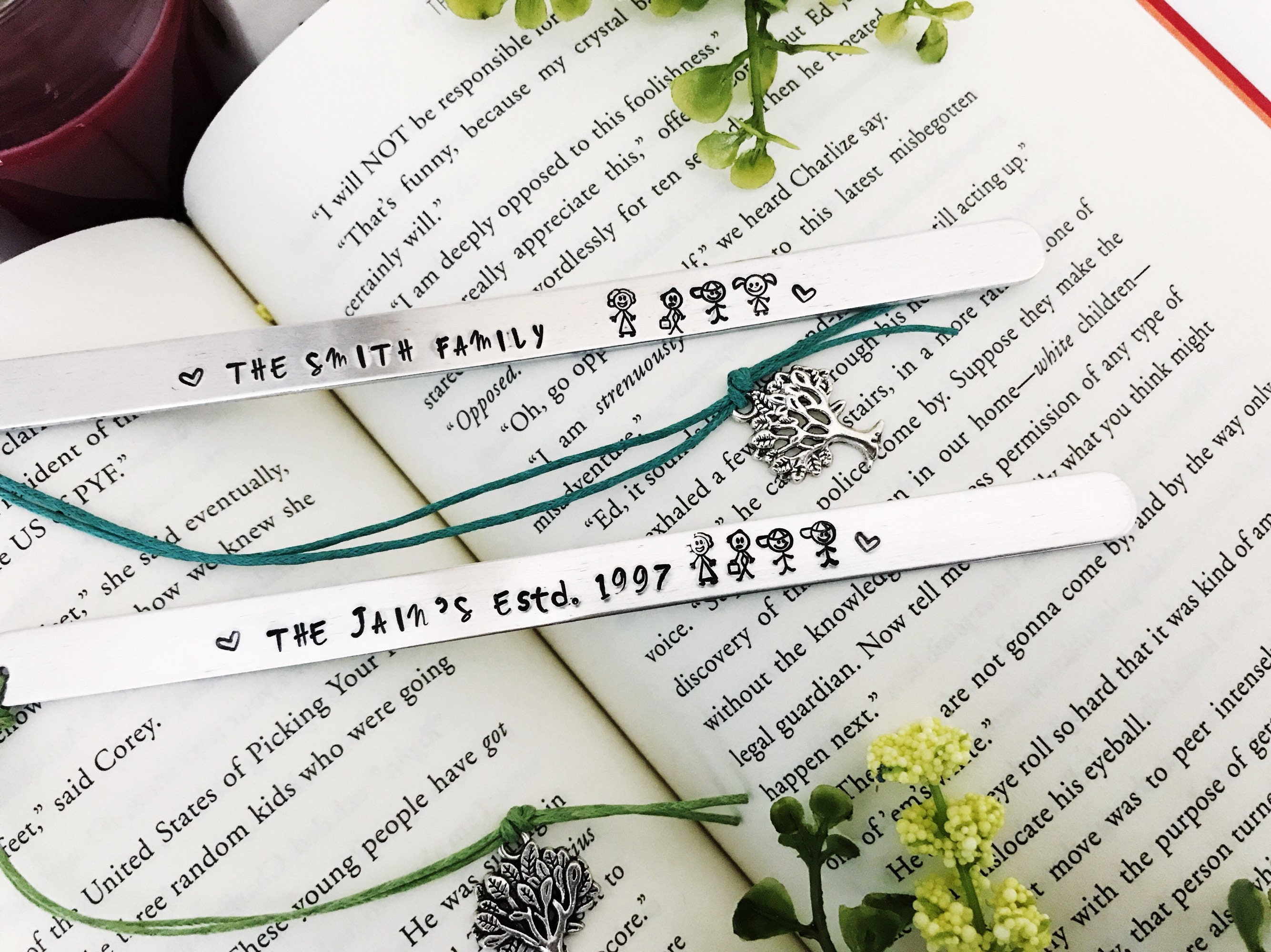 Personalized Stick Figure Family Bookmark Custom Family Tree | Etsy