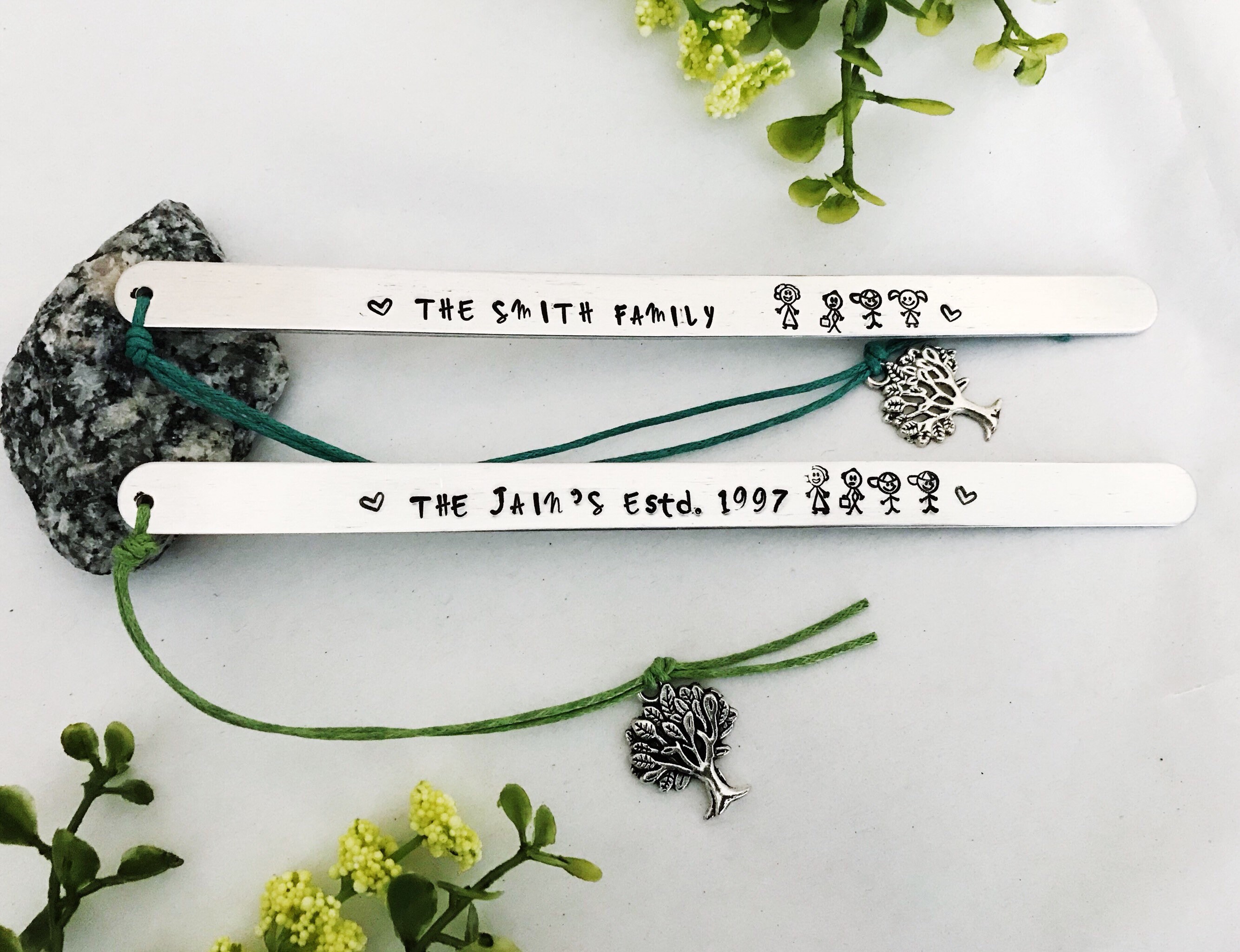 Personalized Stick Figure Family Bookmark Custom Family Tree | Etsy