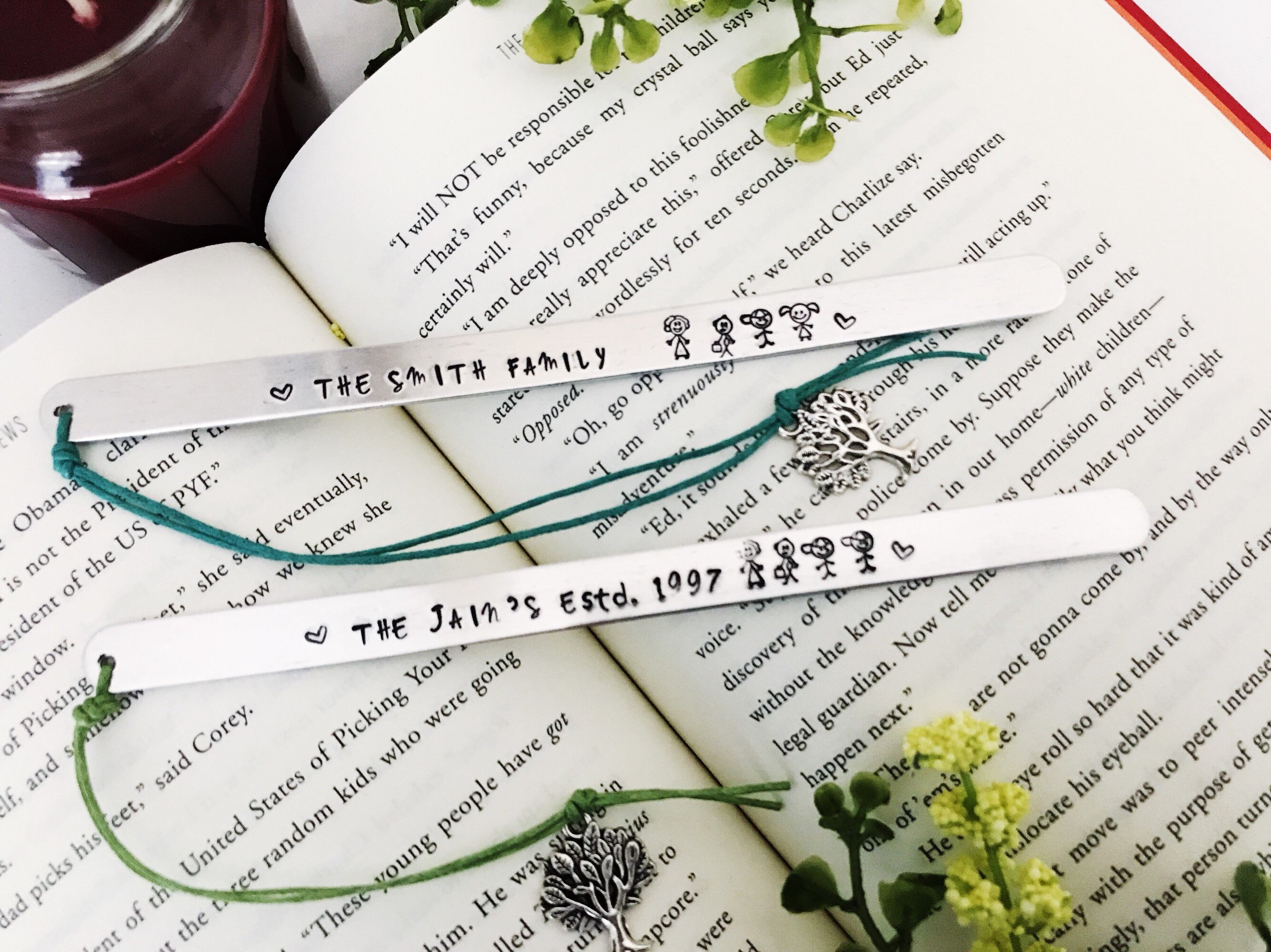 Personalized Stick Figure Family Bookmark Custom Family Tree | Etsy