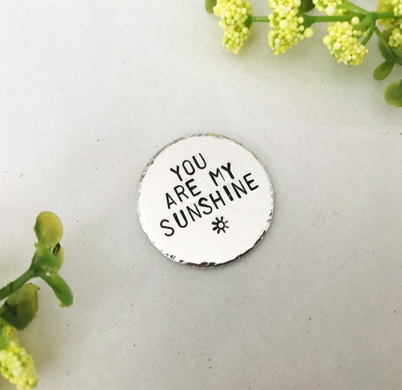 You Are My Sunshine Pocket Coin Token, Back to School Gift for Daughter ...
