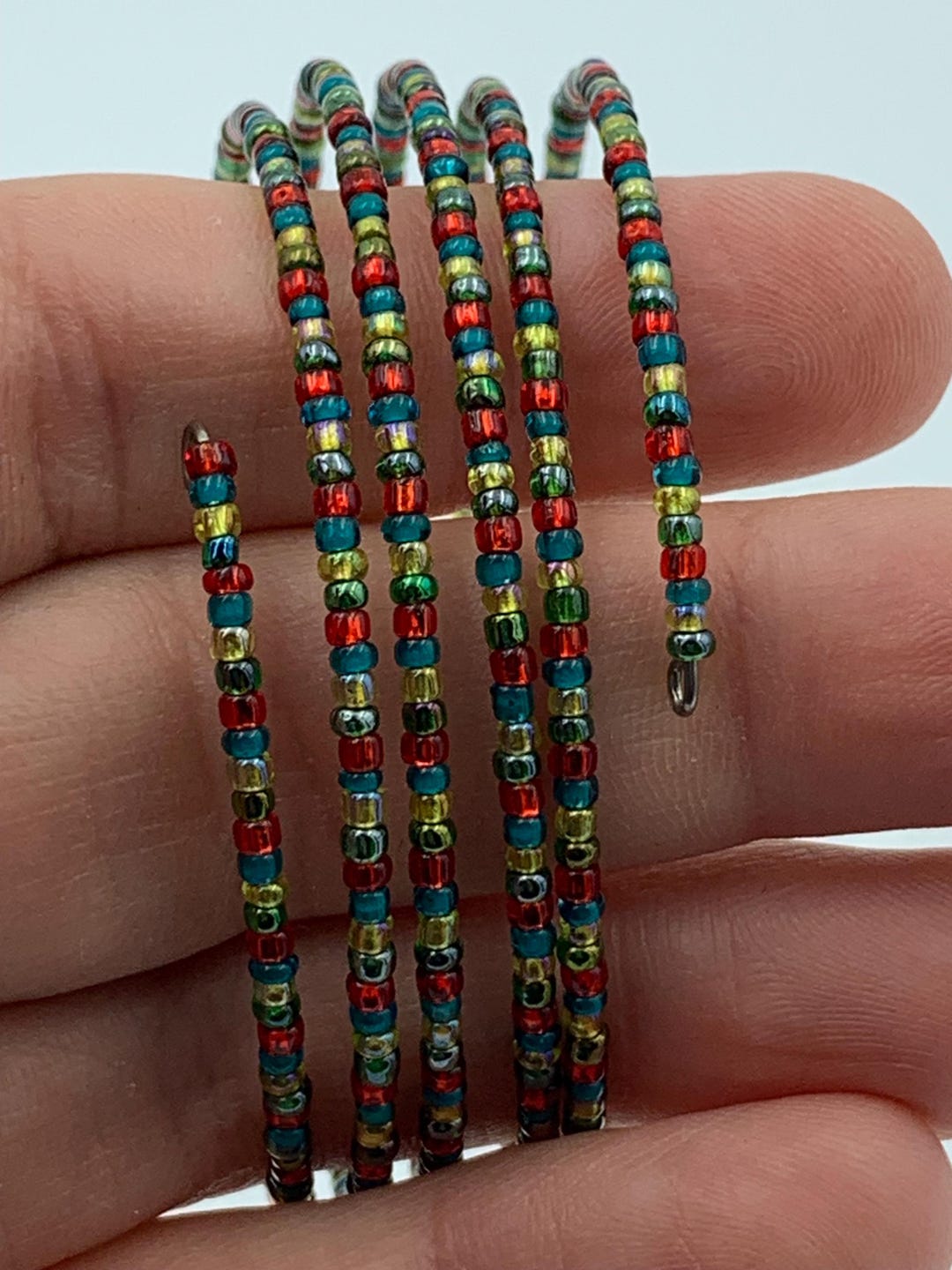 Seed Bead Memory Wire Bracelet - Etsy
