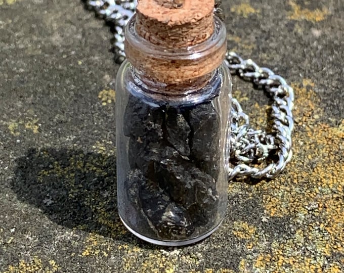 Real Pennsylvania Bituminous Coal Bits in a 1ml Bottle Pendant Necklace ...