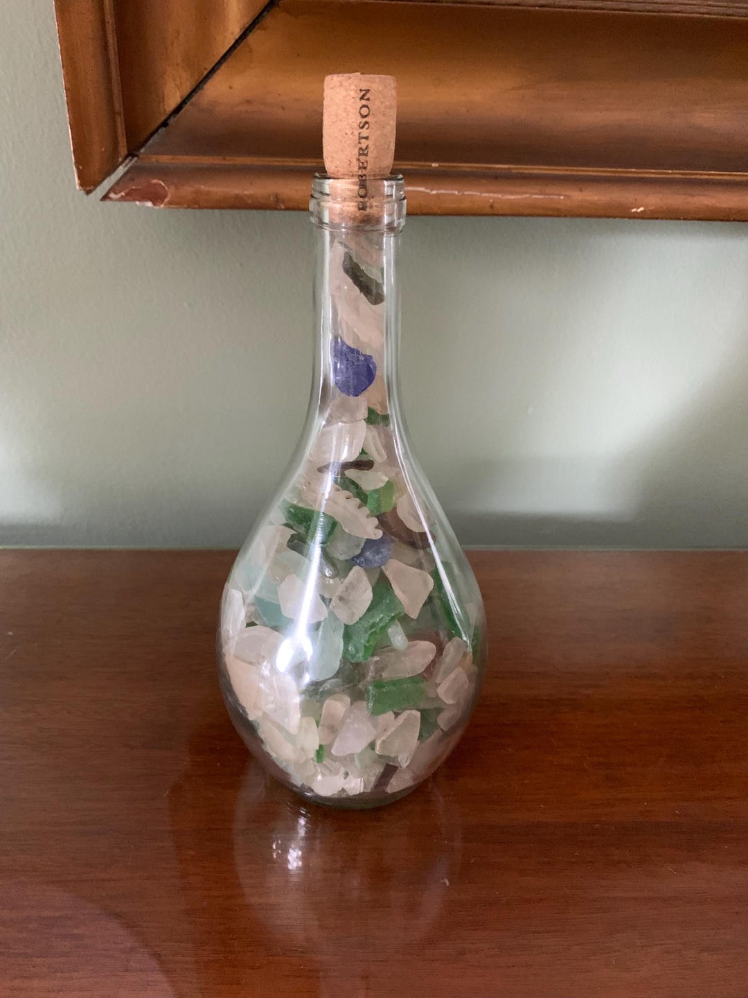 Genuine Sea Glass in a Large Decorative Bottle - Etsy