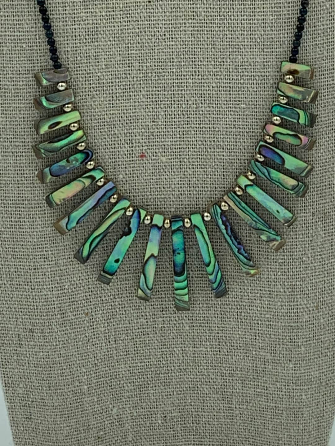 Abalone Fan Beaded Sterling Silver 21 Inch Necklace - Etsy
