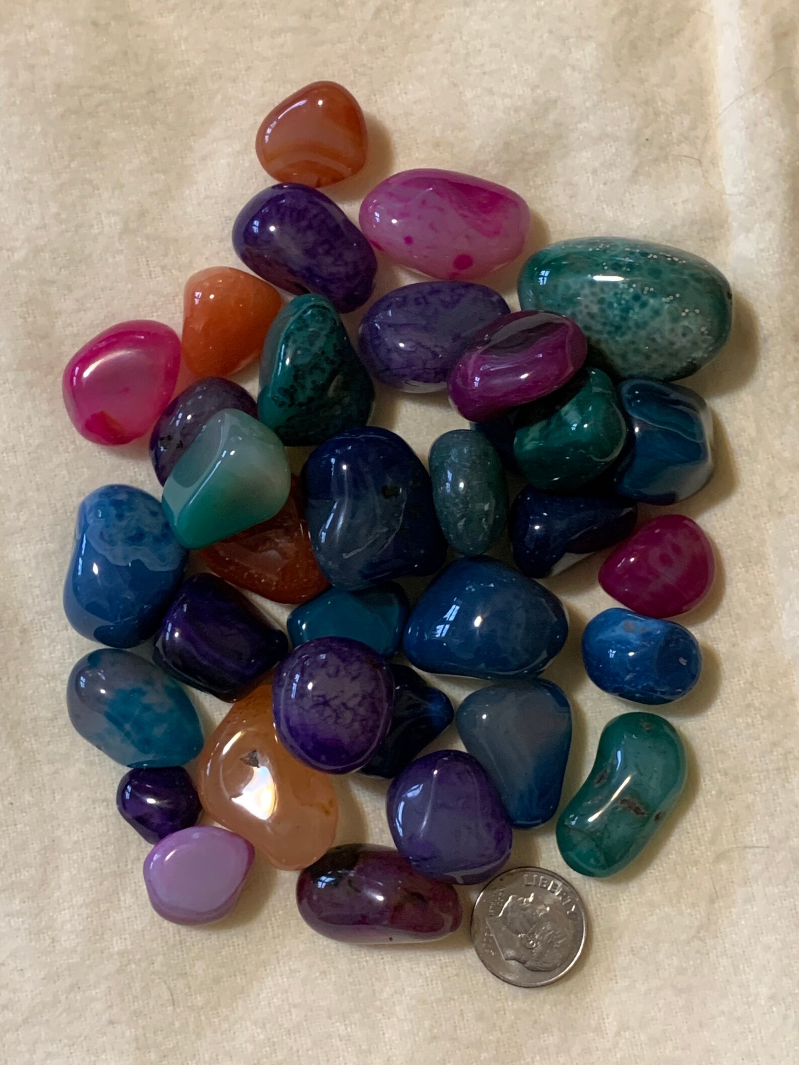 Dyed Agate Polished Stones | Etsy